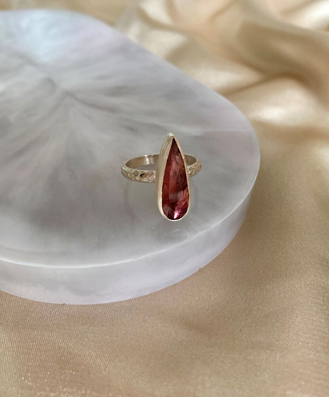 Pink Tourmaline Silver Ring| Pointy Gemstone| Hand Crafted Ring ...