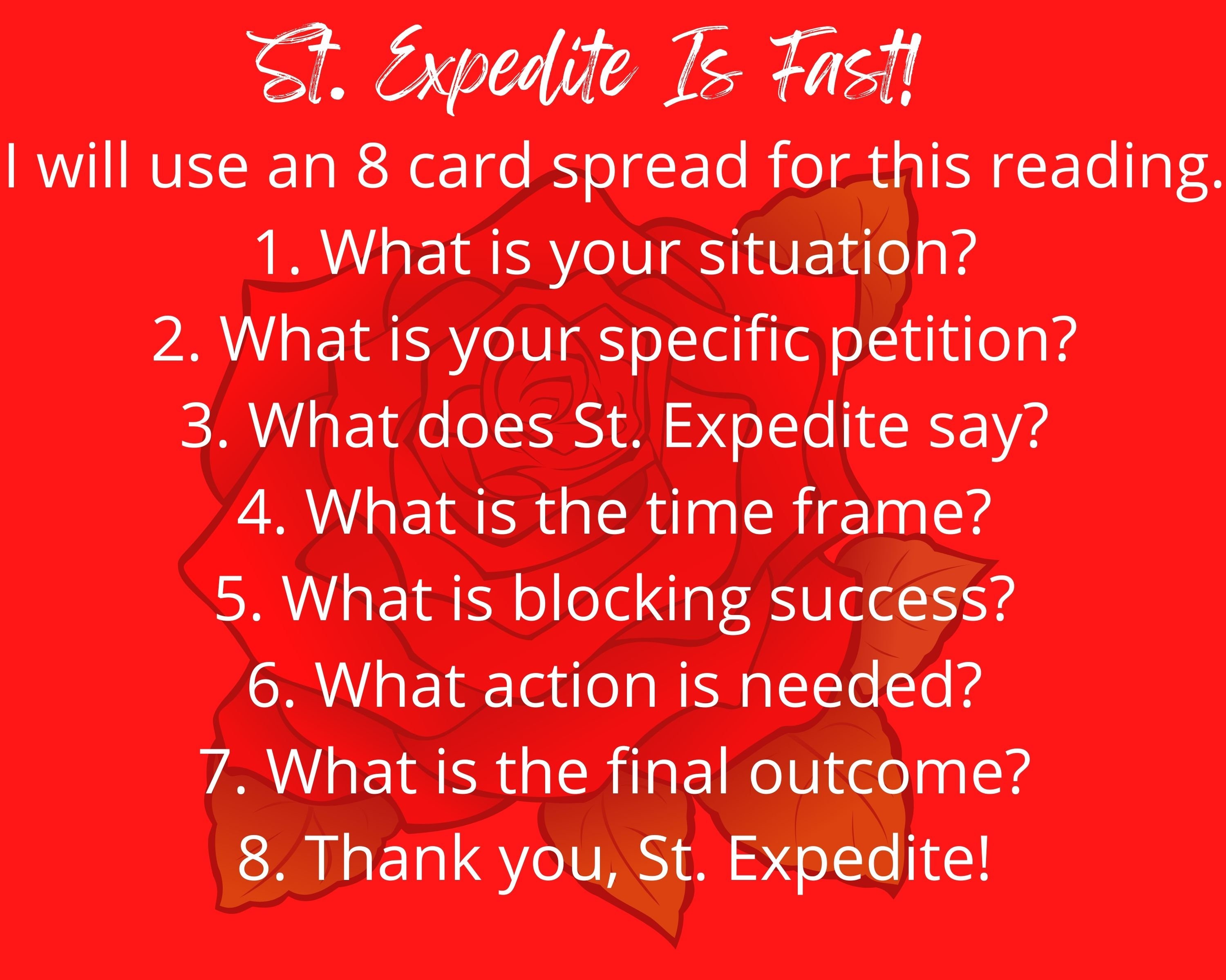 Tarot Reading With St. Expedite for Fast Help, an 8-card Reading With ...