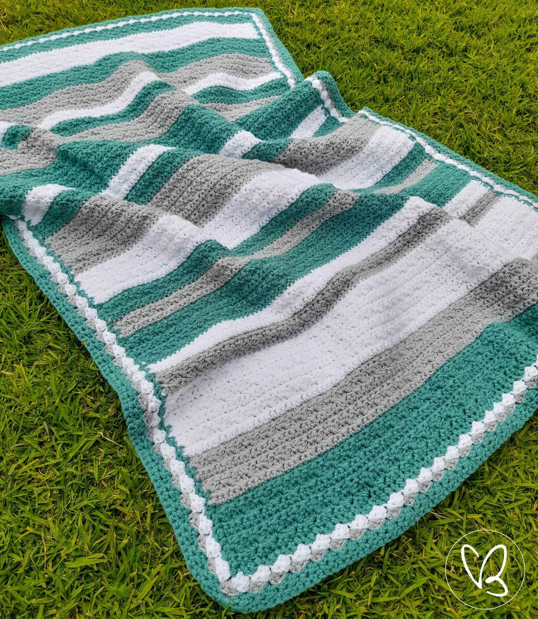 Beautiful Crochet Blanket Random Stripes Winter Blanket | Etsy