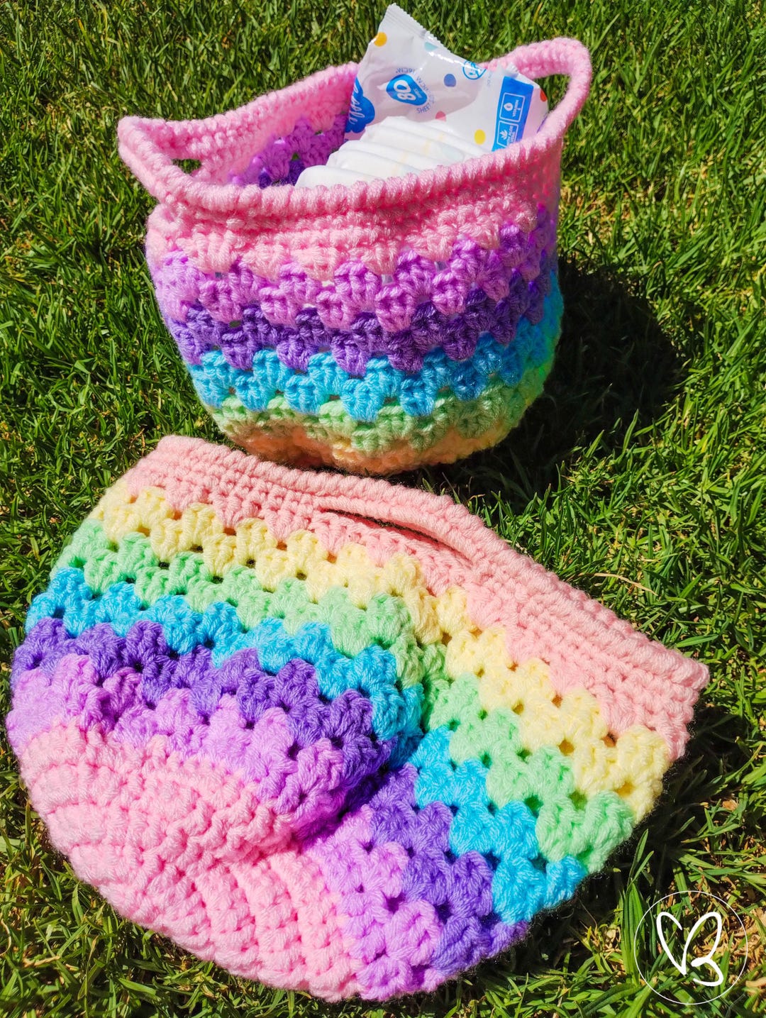 Rainbow Basket | Crochet Rainbow Basket | Storage Basket | Rainbow ...