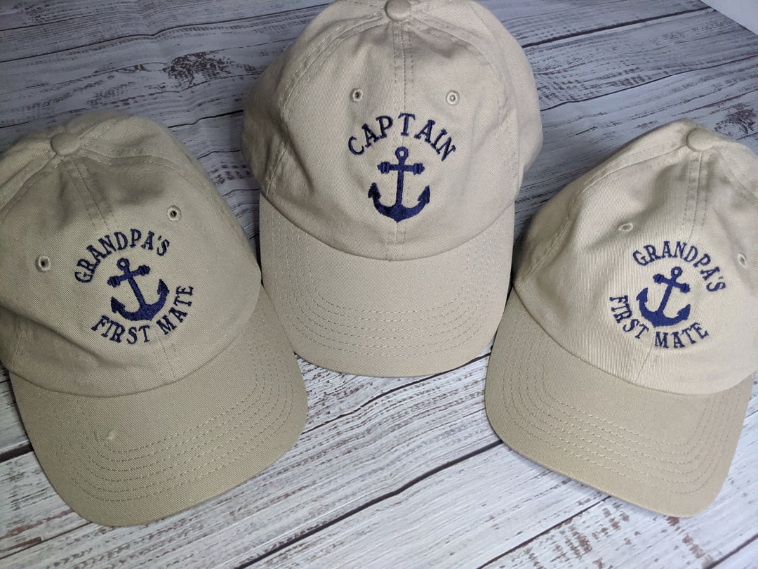 Captain First Mate Matching Adult/child Baseball Caps, Nautical Caps ...