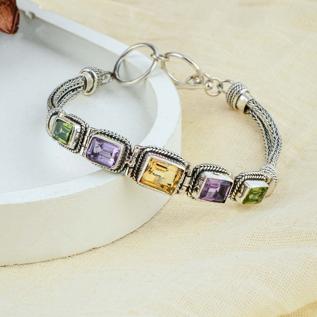 Gorgeous Multi Color Bali Silver Bracelets for Women - Etsy