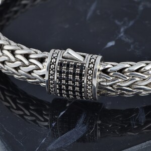 Bali Handmade Signature Dragon Bone Chain Bracelet With Black Onyx ...