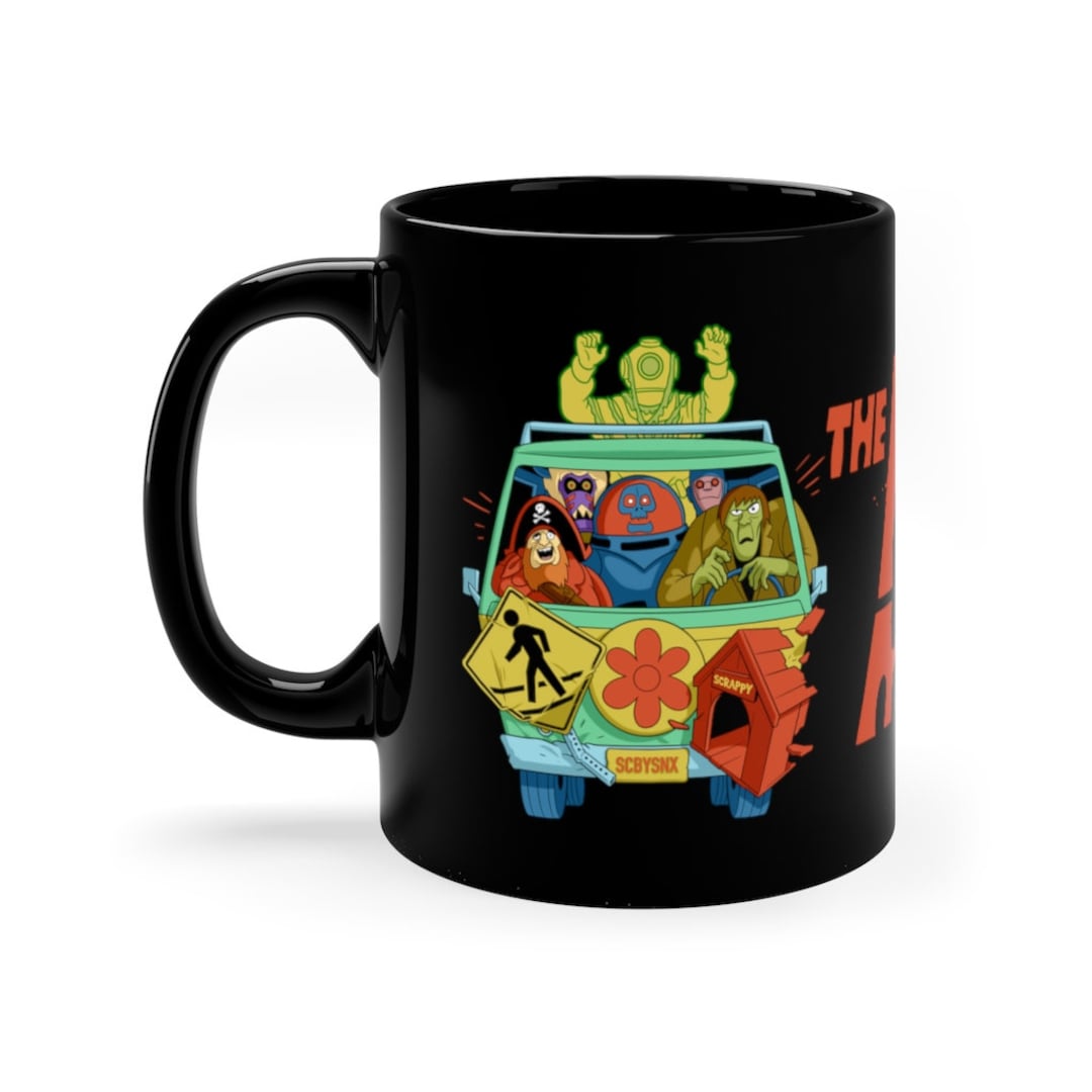 The Misery Machine 11oz Black Mug Scooby Doo Tee the Mystery Machine ...