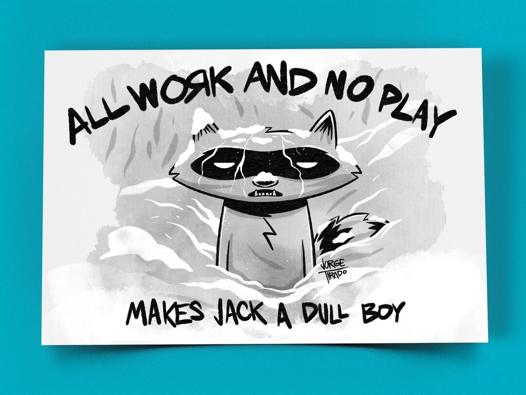 Garbage Can Critters All Work and No Play Postcard | 4x6 Postcard ...
