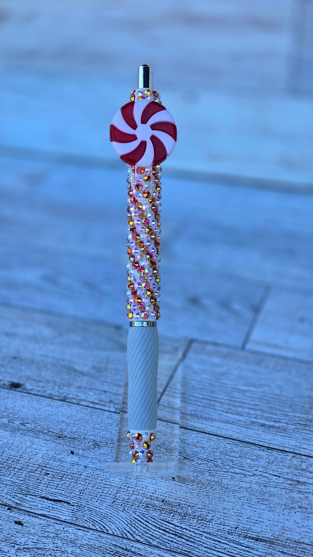 Peppermint Candy Rhinestone Pen, Custom Gel Pen, Rhinestone Pen ...
