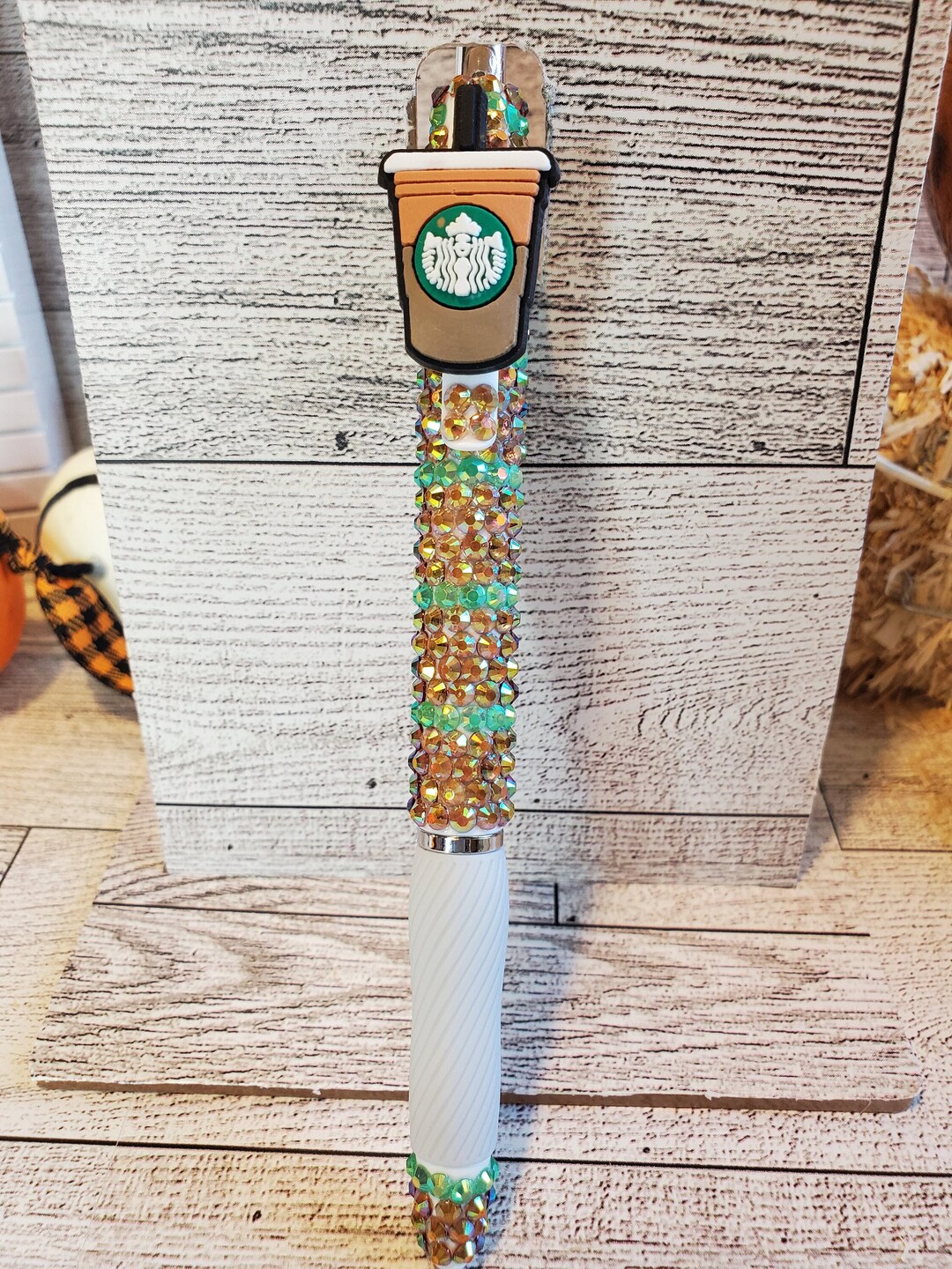 Iced Coffee Rhinestone Pen, Custom Gel Pen, Rhinestone Pen, Iced Latte ...