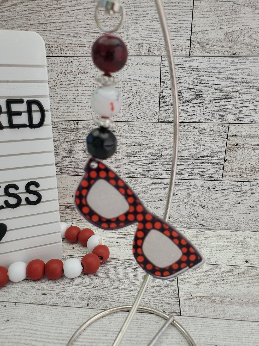 Funky Glasses Keychain: Beaded Bag Tag - Etsy