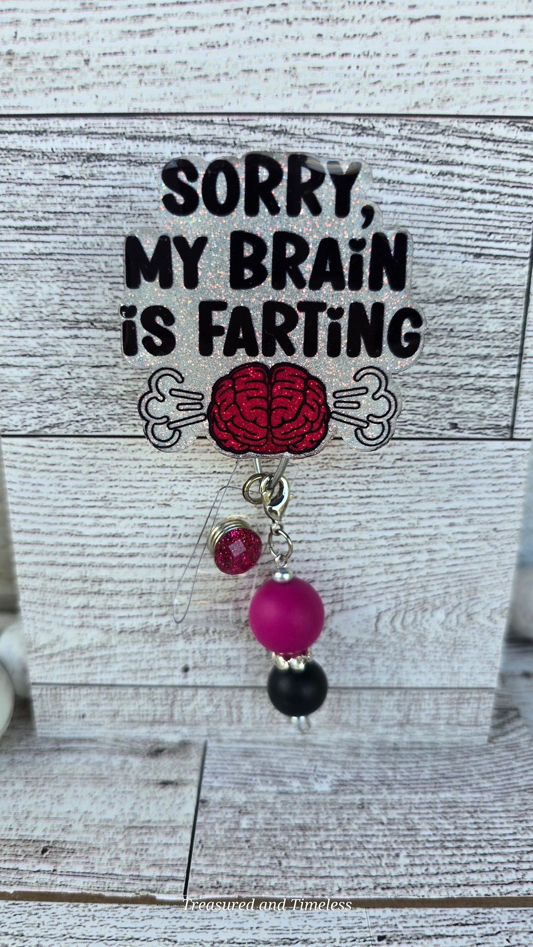 Sorry My Brain is Farting Badge Reel: Funny Sarcastic ID Holder - Etsy