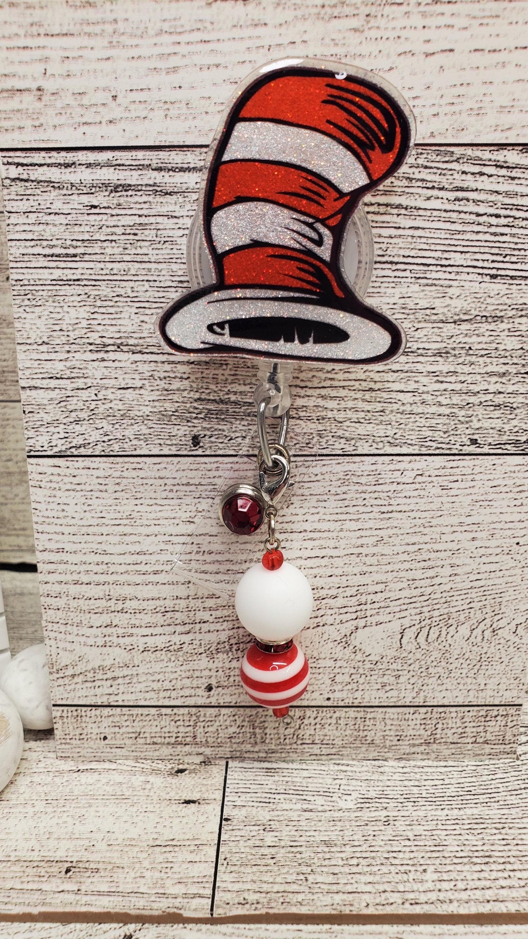 Striped Hat Badge Reel, ID Badge Reel, Soos Hat Badge Reel, Badge Reel ...