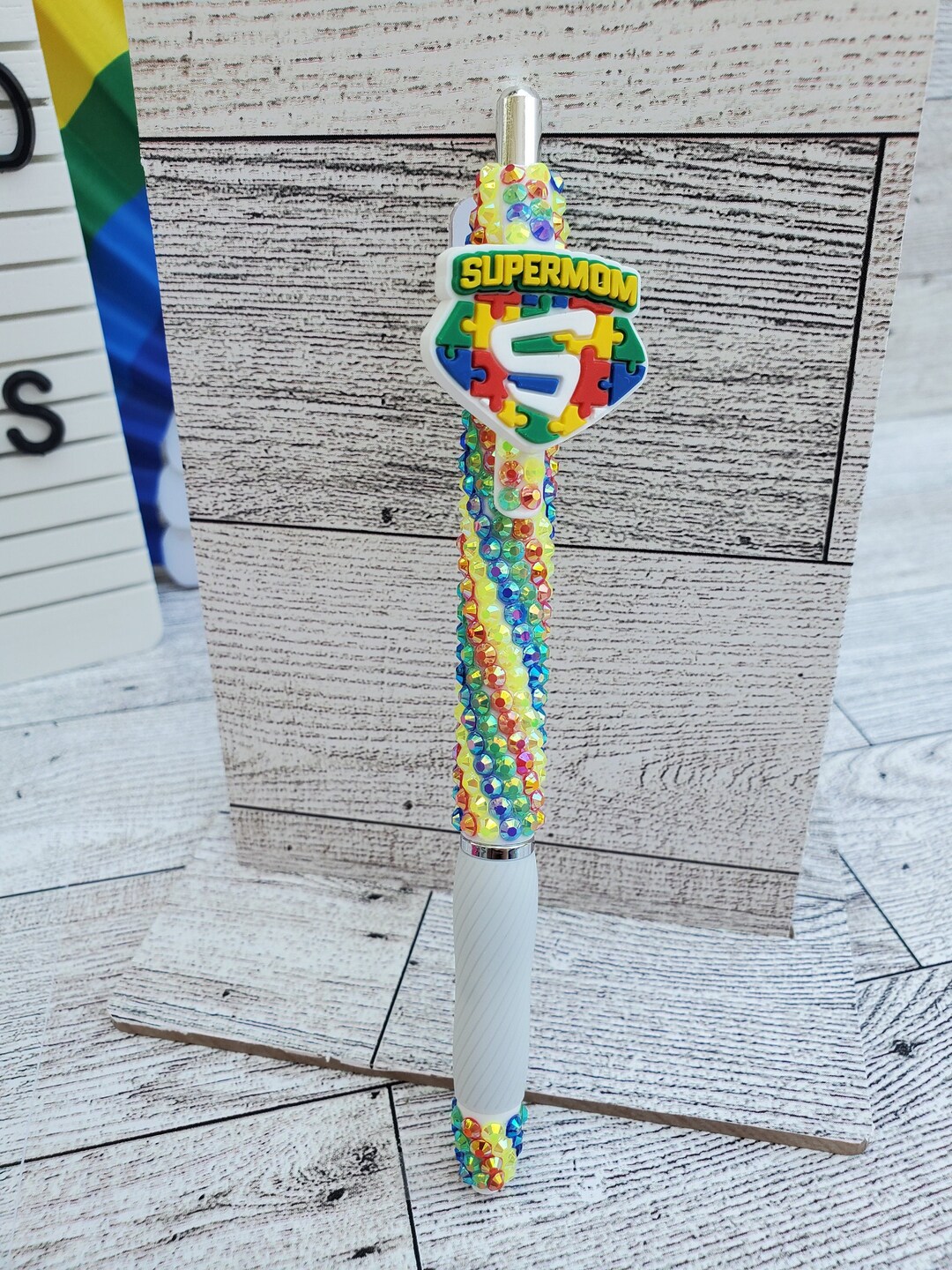 Autism Rhinestone Pen, Custom Gel Pen, Rhinestone Pen, Autism Awareness ...