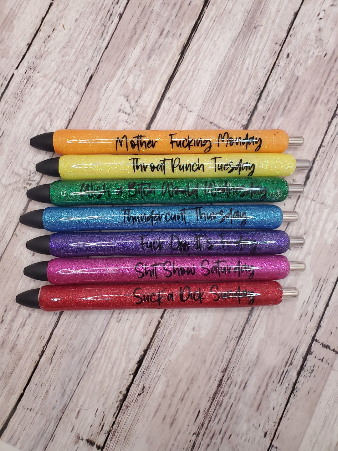 Sweary Pen Set, Naughty Pens, Swear Word Pen Set, Days of the Week Pens ...