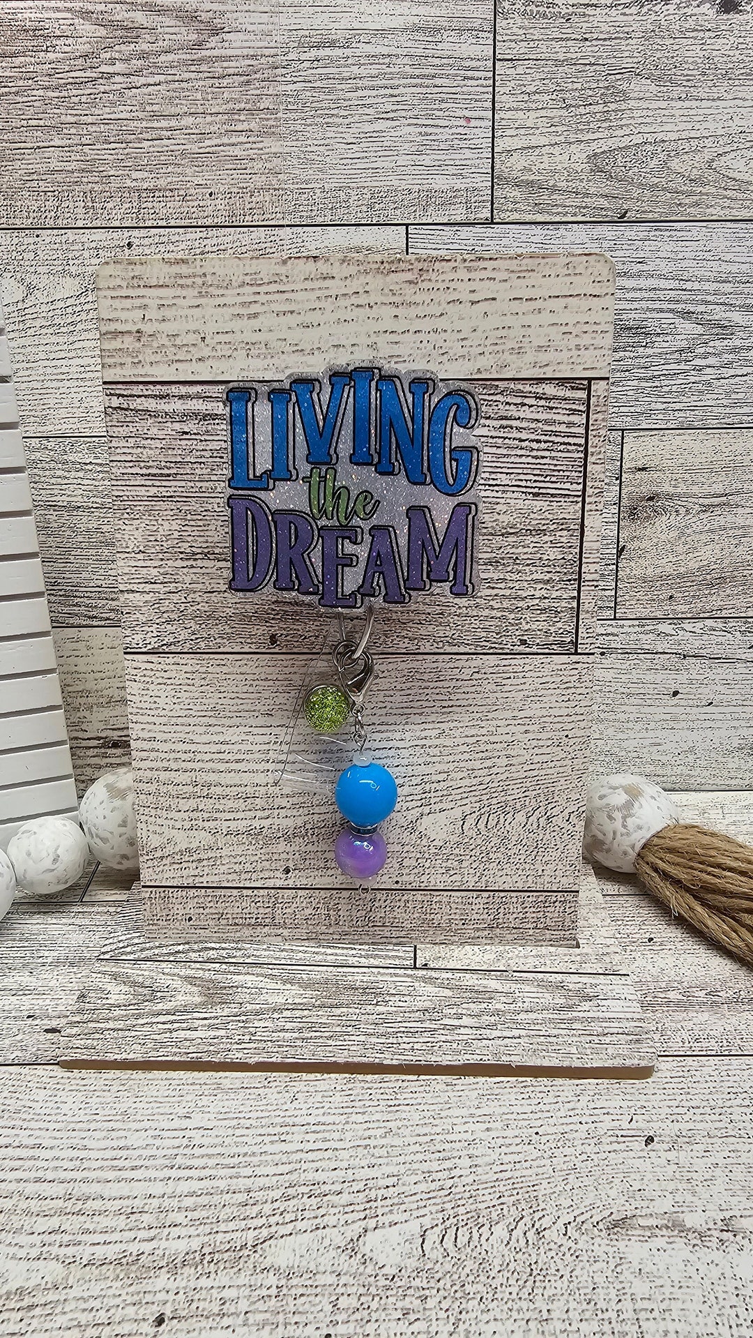 Living the Dream Badge Reel, ID Badge Reel, Badge Reel, Badge Holder ...