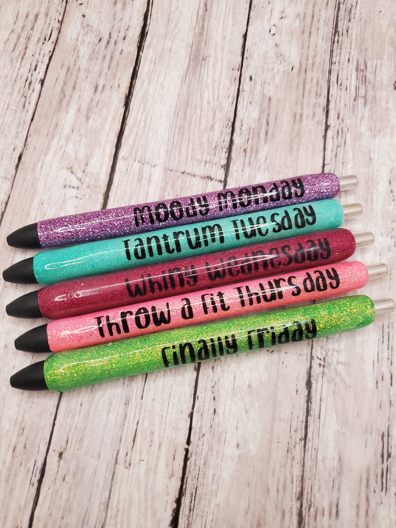 Snarky Pen Set, Naughty Pens, Days of the Week Pens, Funny Pens, Mom ...