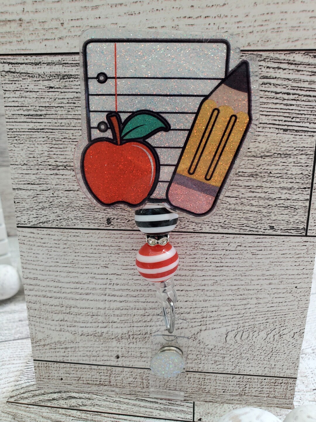 Notebook Paper Badge Reel, Teacher Badge Reel, School Badge Reel, Back ...