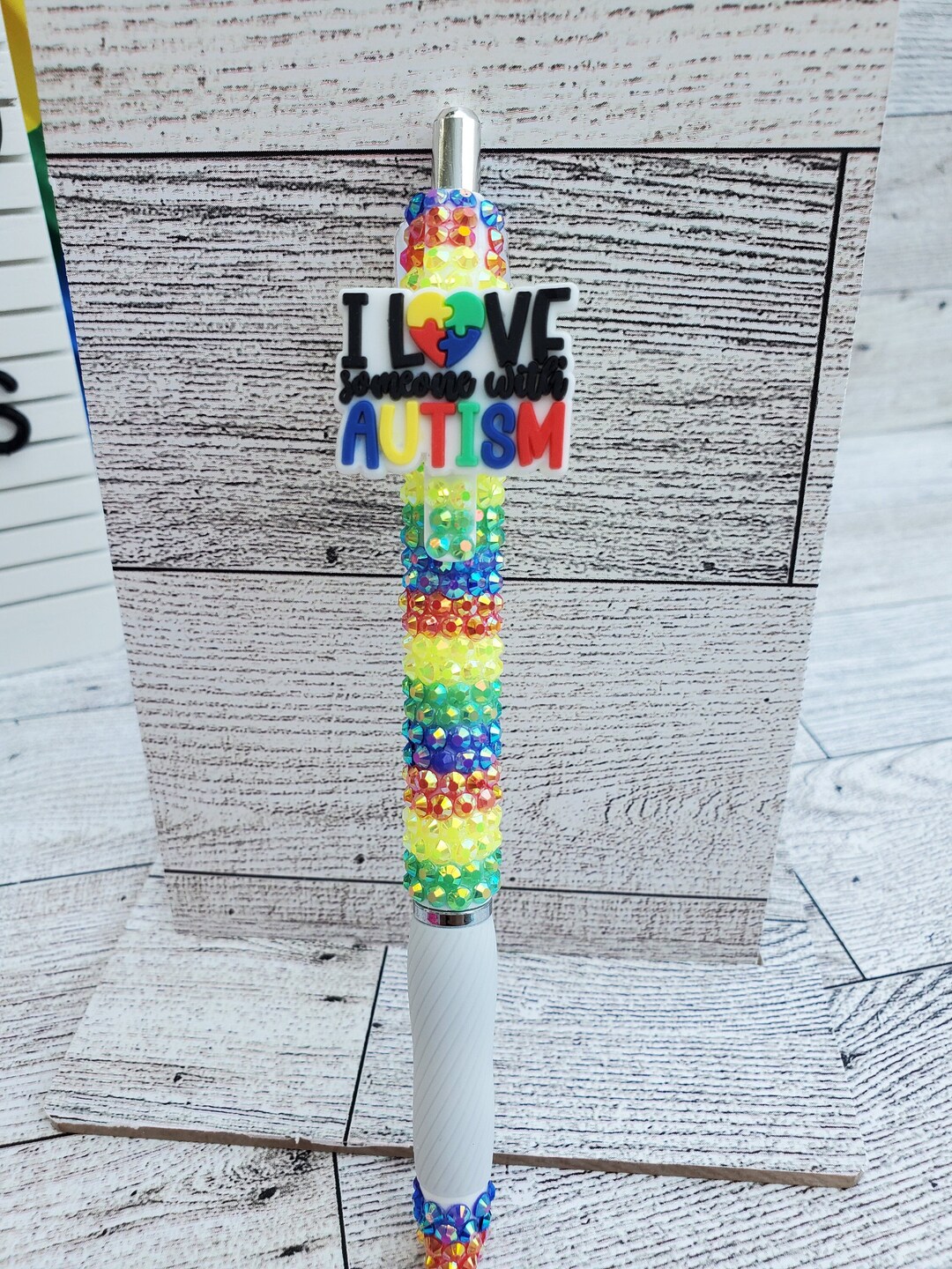 Autism Rhinestone Pen, Custom Gel Pen, Rhinestone Pen, Autism Awareness ...