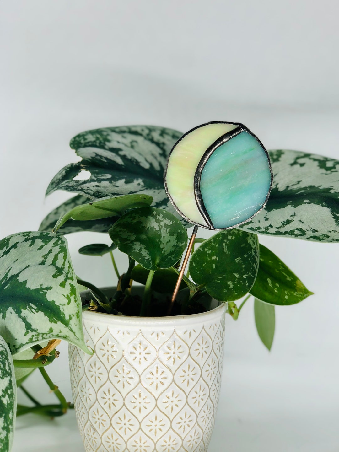 Stained Glass Moon Phase, Glass Moon Phase, Moon Phase, Glass Garden ...