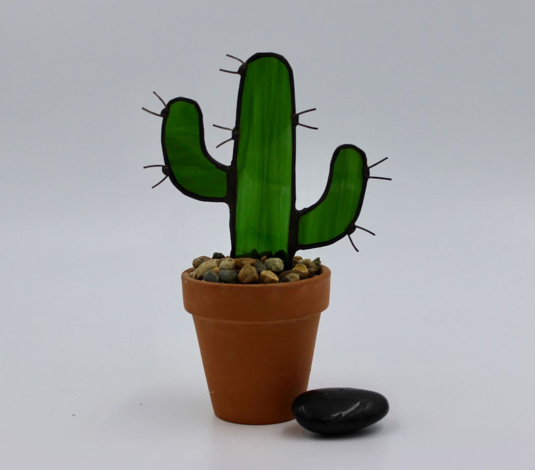 Stained Glass Cactus Glass Cactus Glass Cacti Glass Plant - Etsy