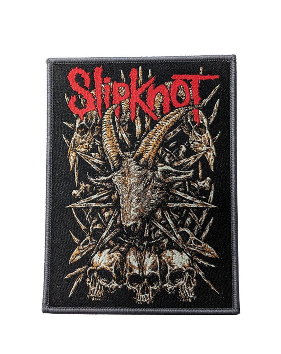 Slipknot Premium Art "goat Skulls" Vintage Woven Patch - Heavy Metal ...