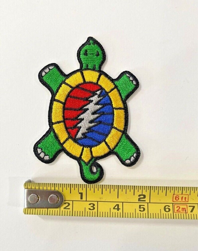 Grateful Dead Terrapin RWB Bolt Turtle Embroidered Patch, Psychedelic ...