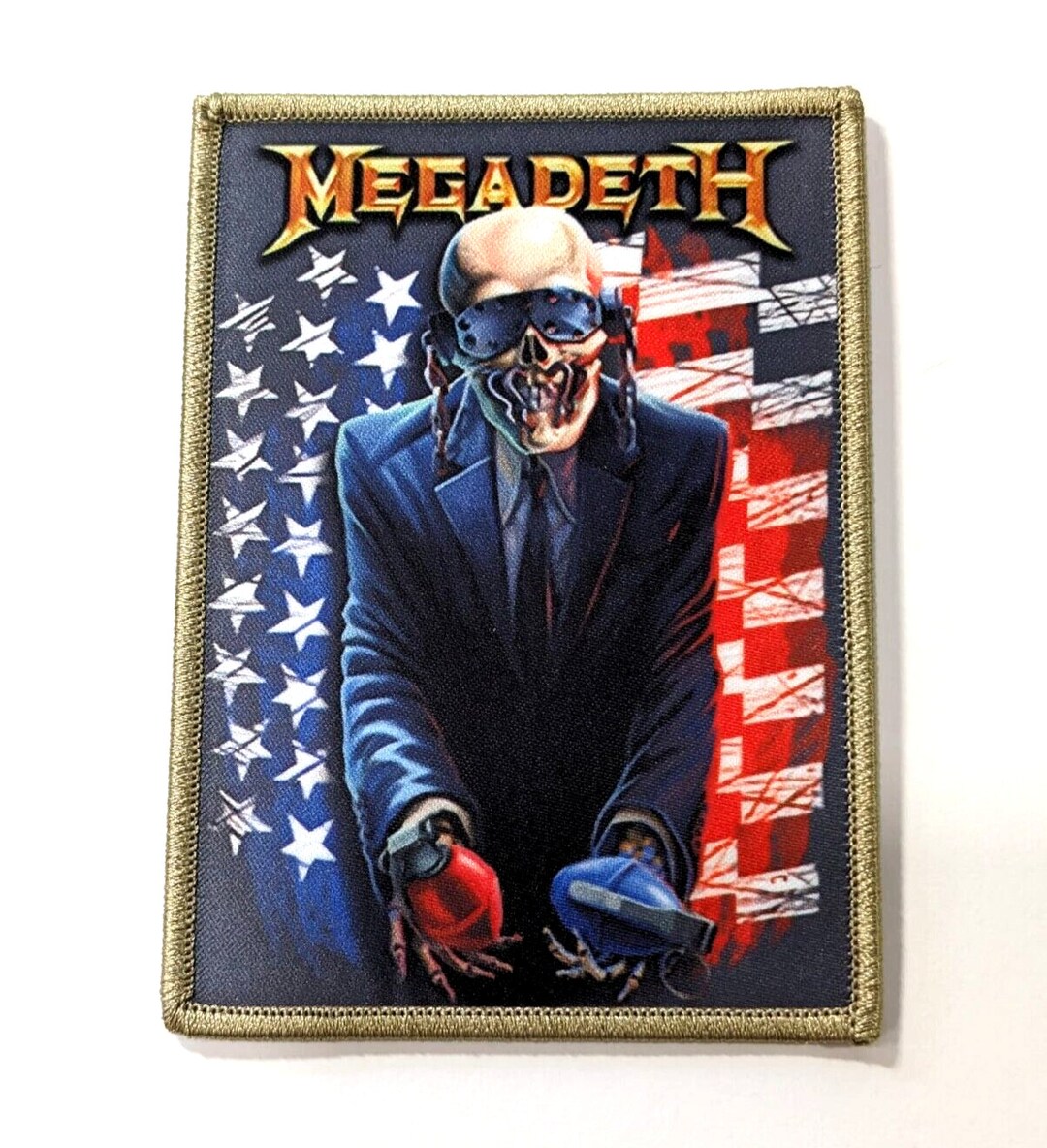Megadeth 'grenades USA' Tribute Printed Patch - Thrash Metal Band Embroidered Patch for Jackets ...