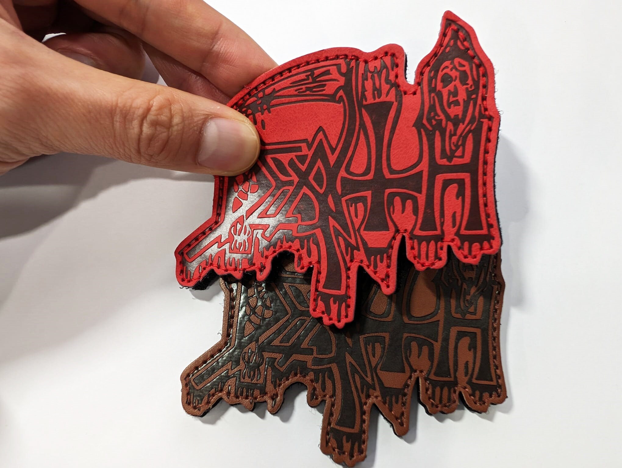 Death Rock Band Logo Cutout Patch 'chuck Schuldiner' Hook and Loop Faux ...