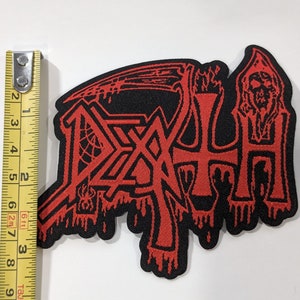 Death Logo Laser Cutout Woven Patch - Death Metal Band Emblem, Music Fan Collectible, Heavy ...