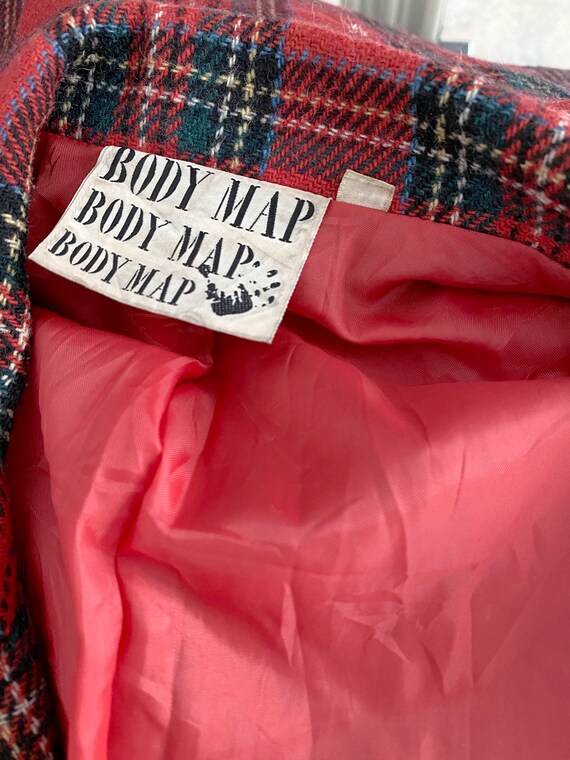 80s Vintage Body Map Plaid double jacket : punk - Gem