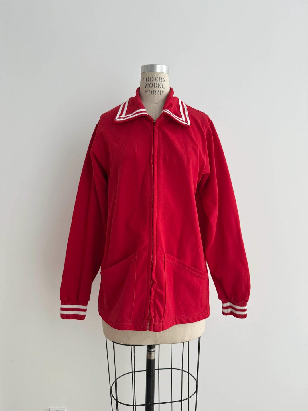 70s Vintage Retro Red Track Jacket - Etsy