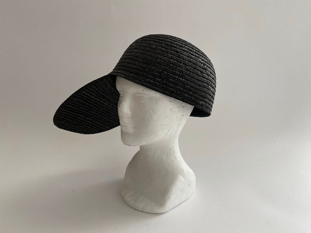 80s Vintage Long Bill Straw Cap : Hat - Etsy