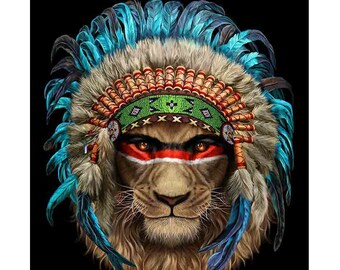 Native American Lion | Etsy