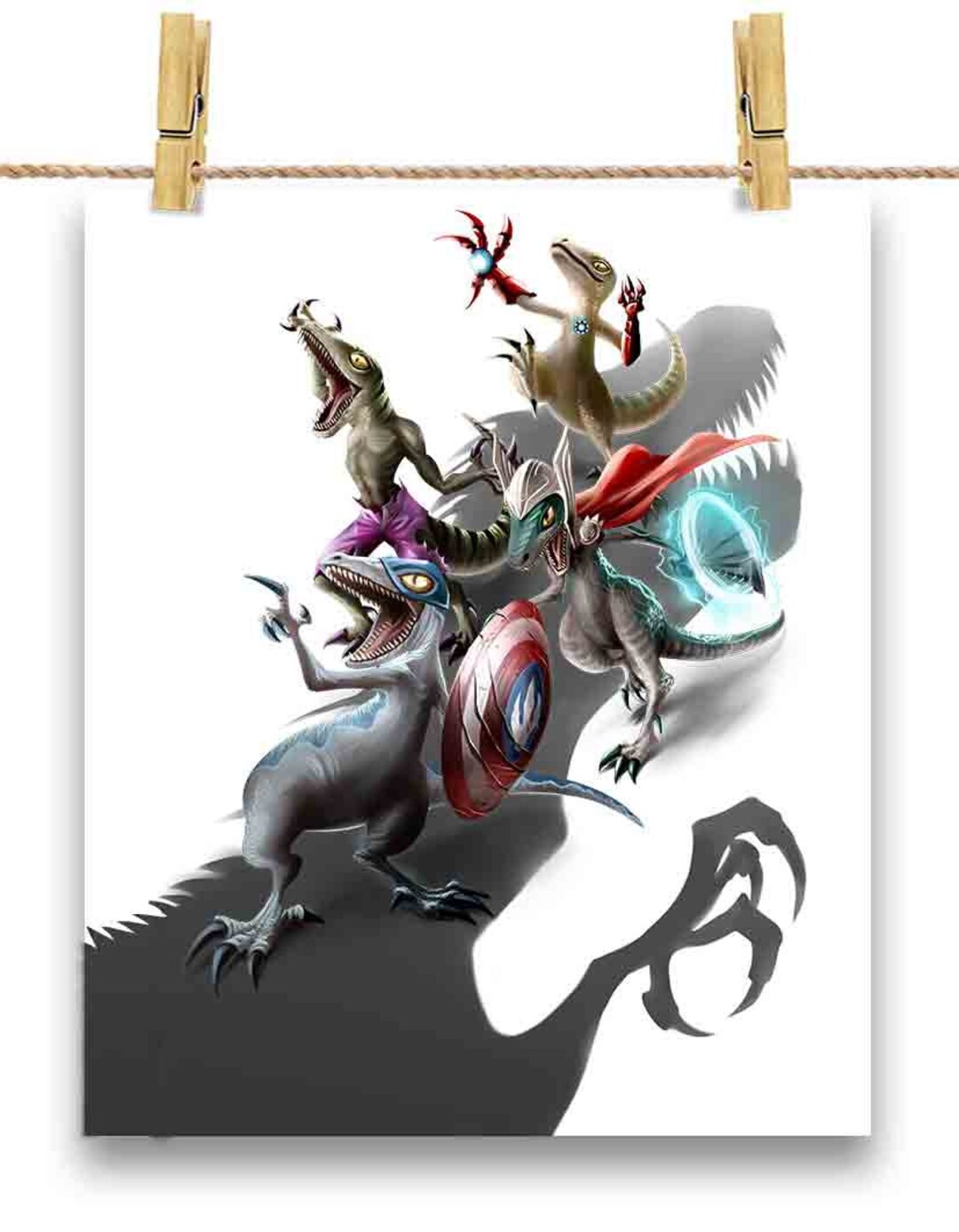 Raptor Squad Fight Monster Tyrannosaurus Rex Dinosaur - Poster Print ...
