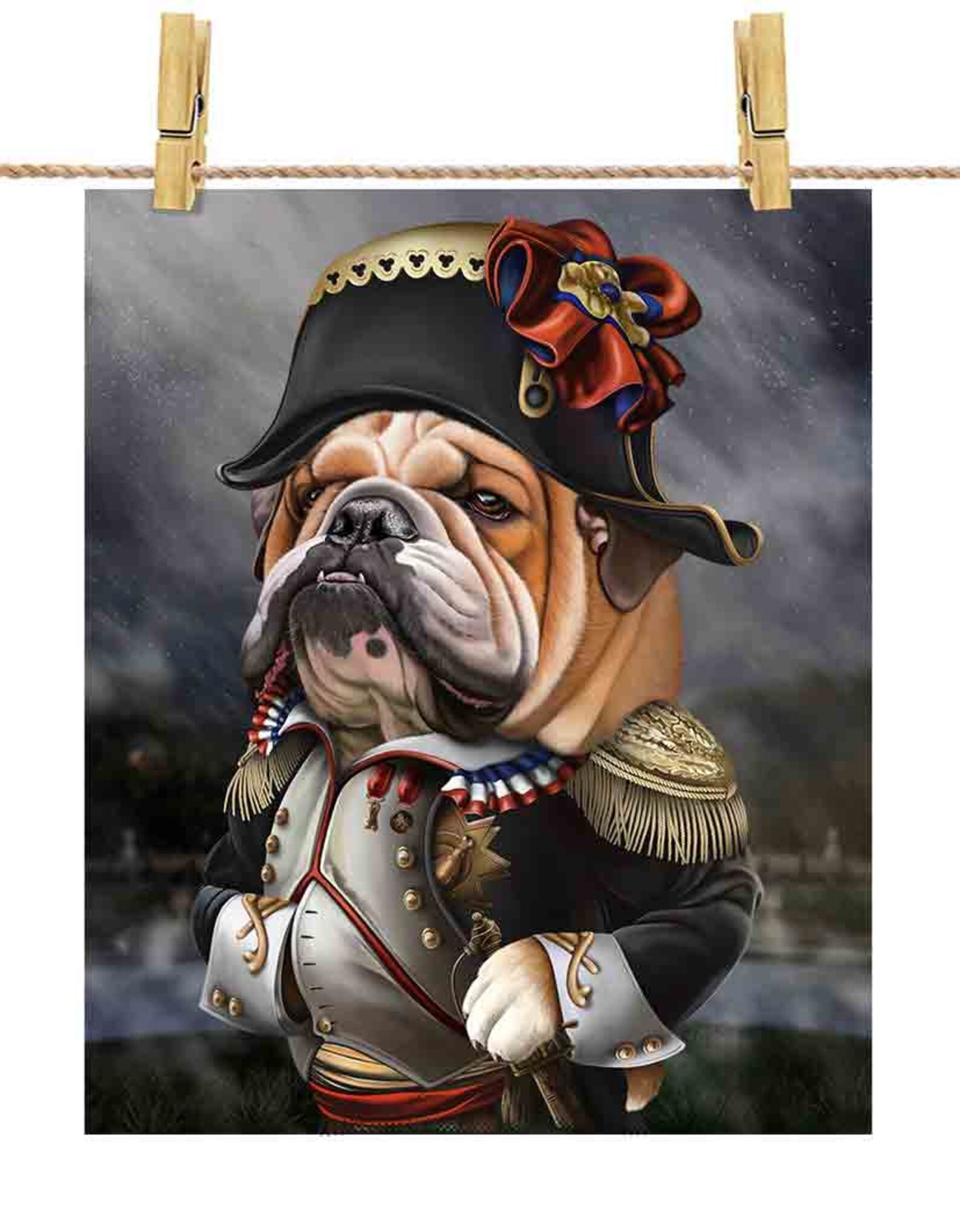 Bull Dog as Napoleon Bonaparte of France - Poster Print, Wall Art, Home ...