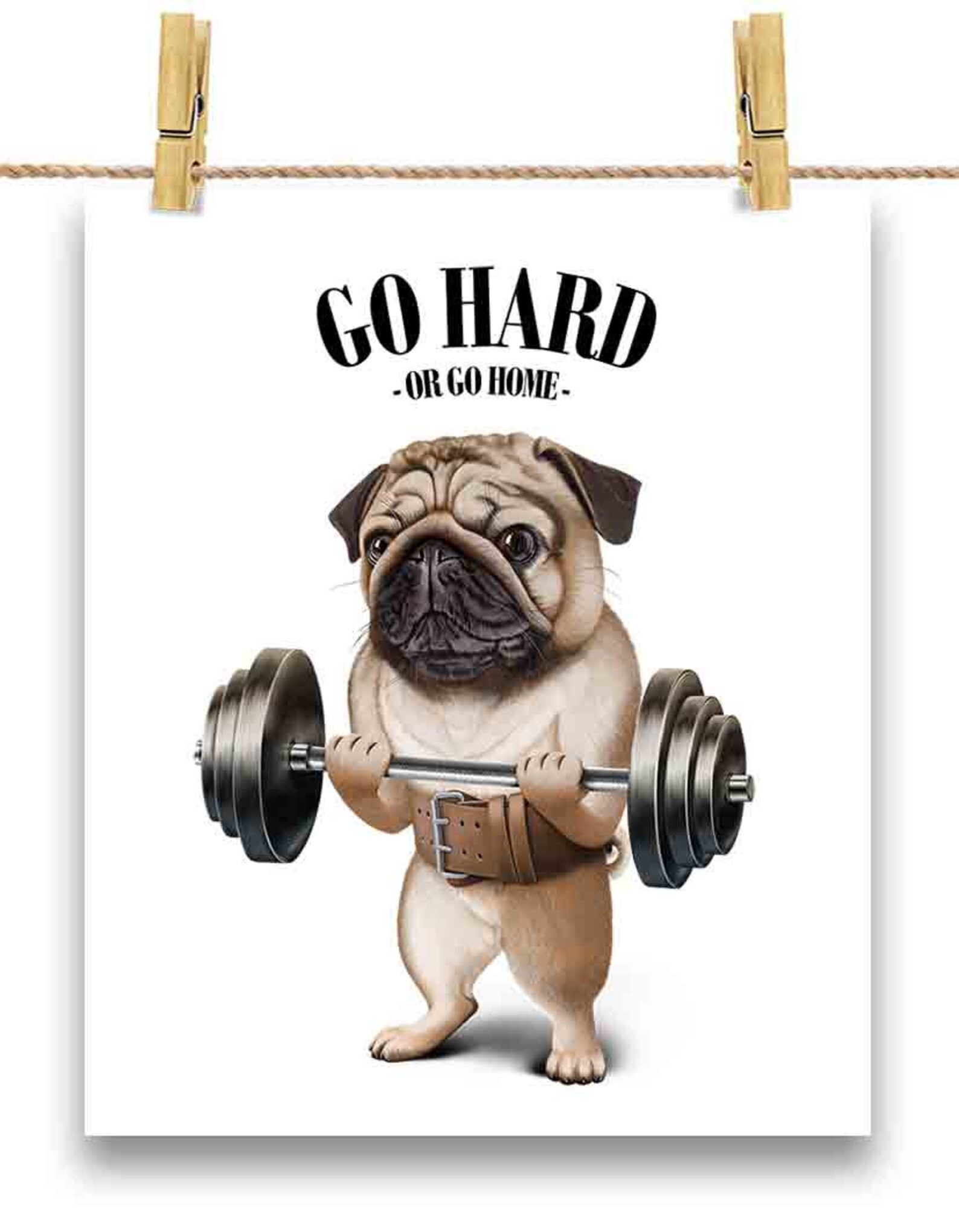 Monster Pug Dog Weightlifting Exercise Fitness Gym Workout - Etsy