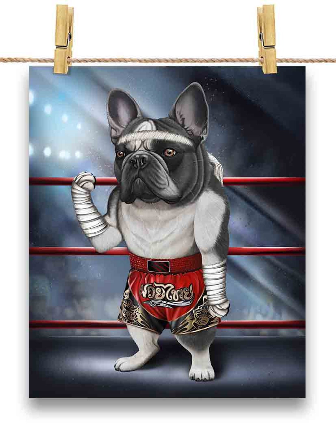French Bull Dog as Muay Thai Boxing Champion Boxer Fighter MMA - Poster ...