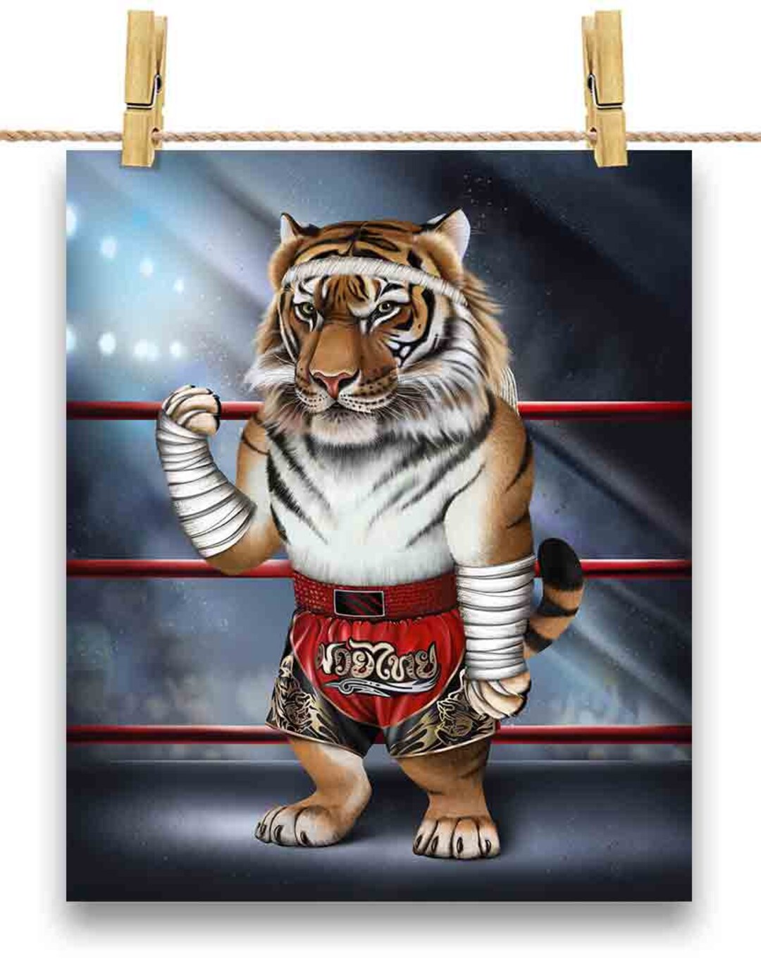 Tiger as Muay Thai Boxing Champion Boxer Fighter MMA - Poster Print ...