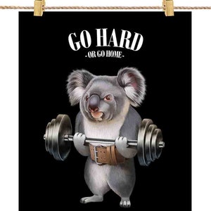 Koala Bear Muscle Training Weightlifting - Poster Print, Wall Art, Home ...