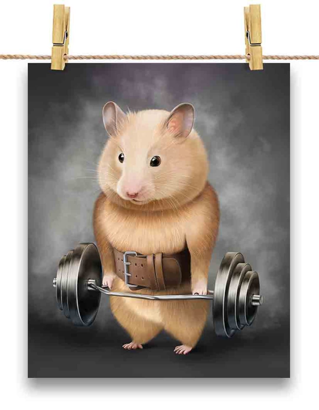 Hamster Lift Barbell Shrug Bar Exercise Fitness Gym - Poster Print ...
