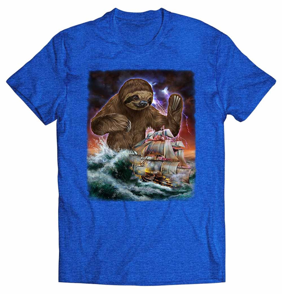 Monster Sloth Ambushes a Royal Navy Ship Short-sleeve - Etsy