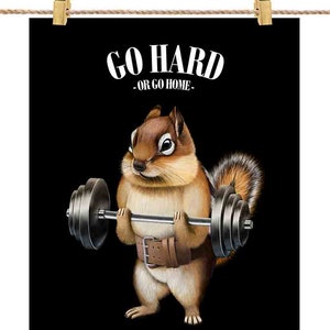Squirrel Chipmunk Muscle Training Weightlifting - Poster Print, Wall ...