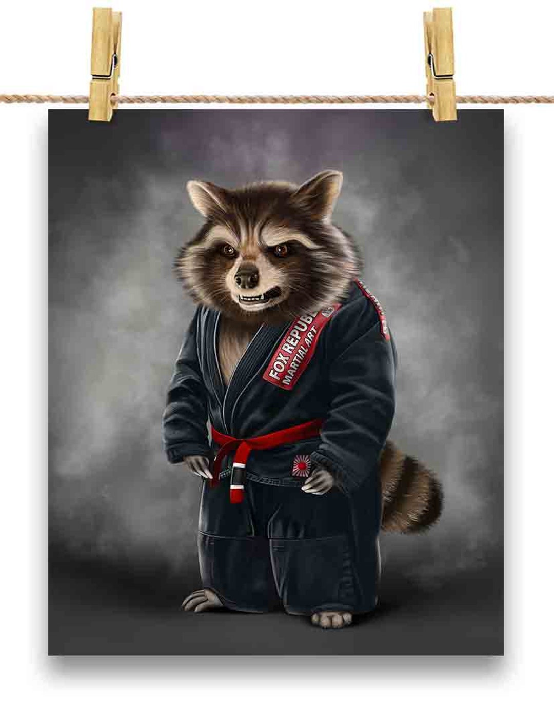 Raccoon Martial Artist in Black Judogi: Judo & Karate - Poster Print ...