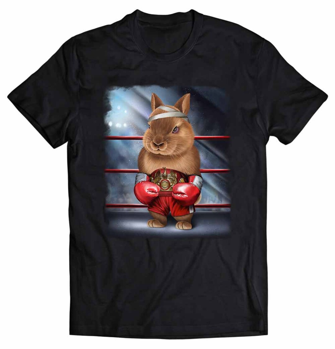 Boxer Dwarf Rabbit as Boxing Champion Fighter Sport Short-sleeve Unisex ...