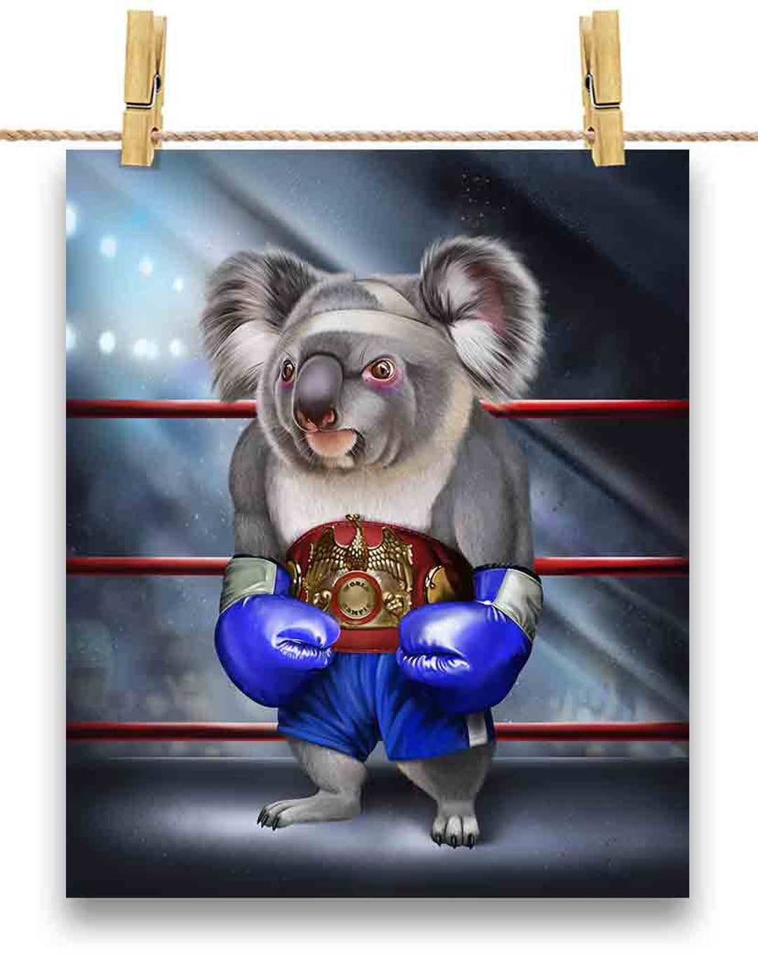 Boxing Champion Koala Bear Fighter - Poster Print, Wall Art, Home Decor ...