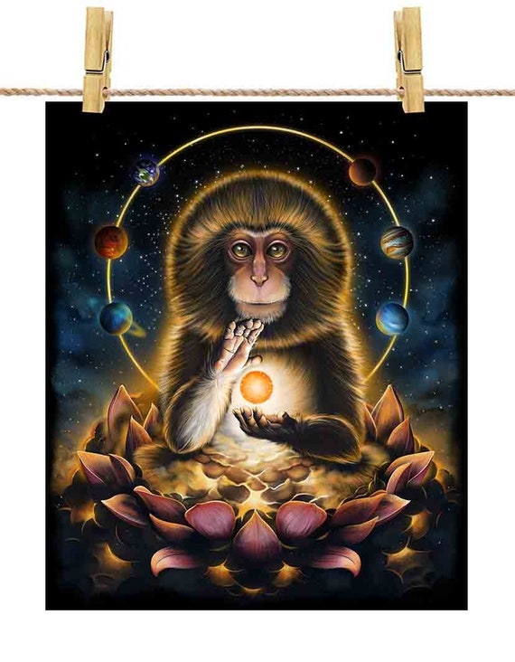 Monkey Reached Spiritual Enlightenment and Universe Custom | Etsy