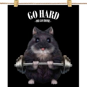Dwarf Hamster Weightlifting in Fitness Gym Exercise Workout ...
