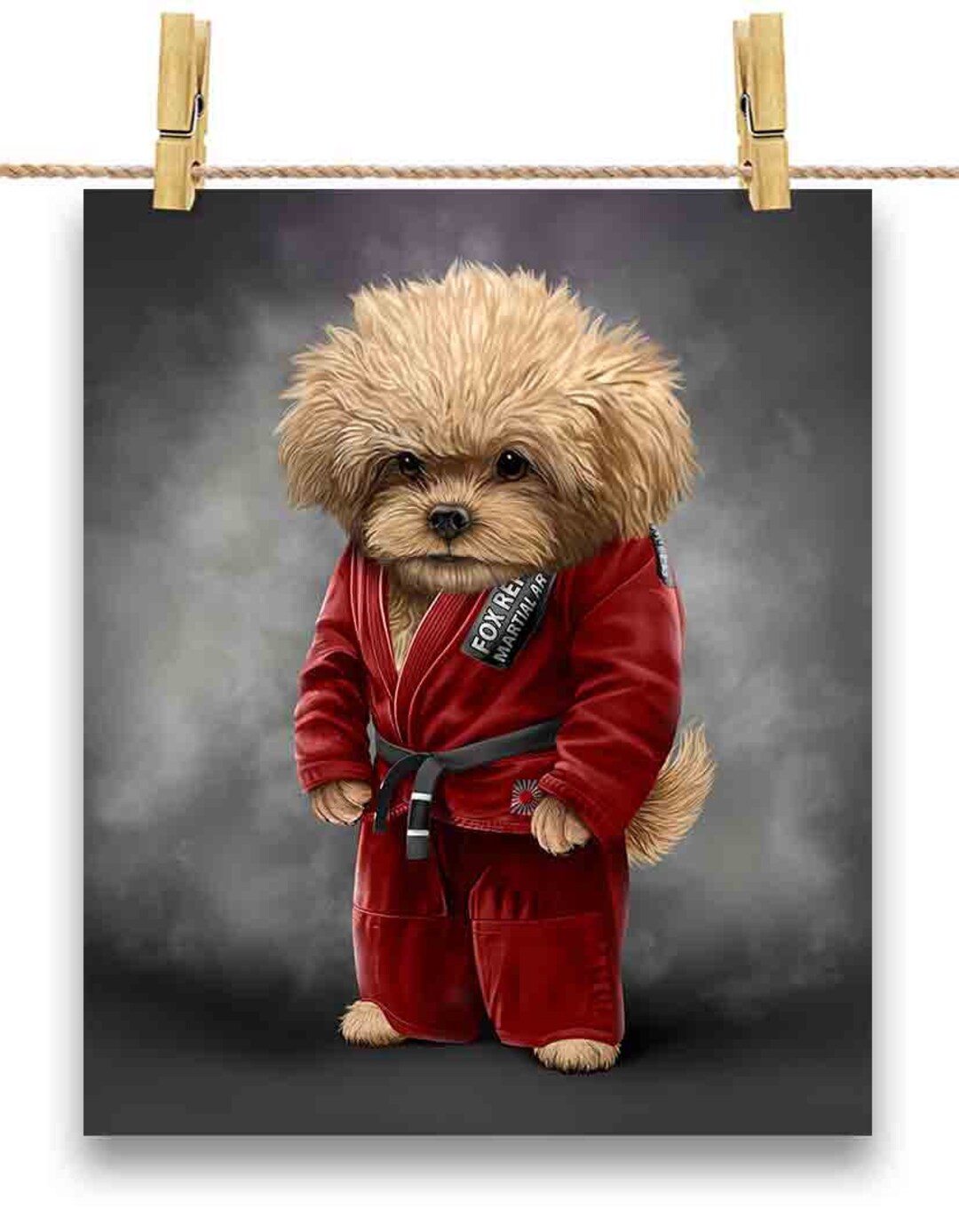 Toy Poodle Dog Martial Artist in Red Judogi: Judo & Karate - Poster ...