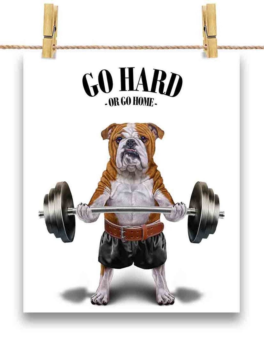 Bulldog Dog Weightlifting in Fitness Gym Custom Poster - Etsy