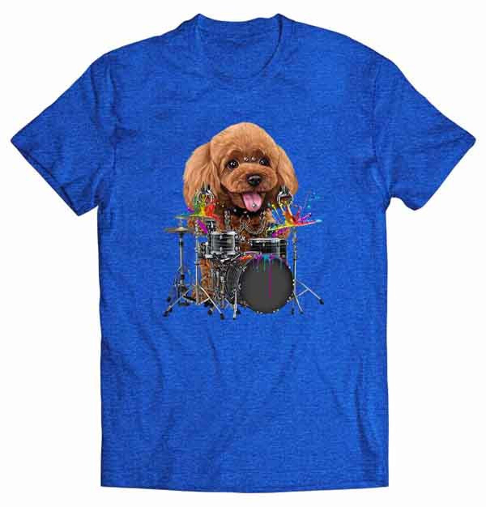 Punk Poodle Dog Drummer in Heavy Metal Band Short Sleeve - Etsy