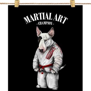 Bull Terrier Dog Martial Artist in White Judogi: Judo & Karate Poster ...