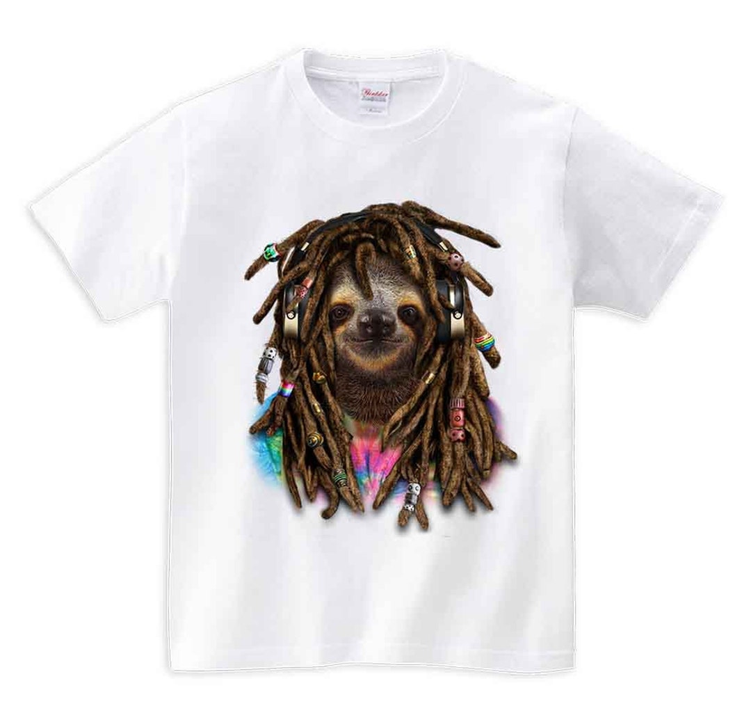 Hippie Giant Sloth With Dreadlocks, Reggae Dreads - Short Sleeve Unisex ...